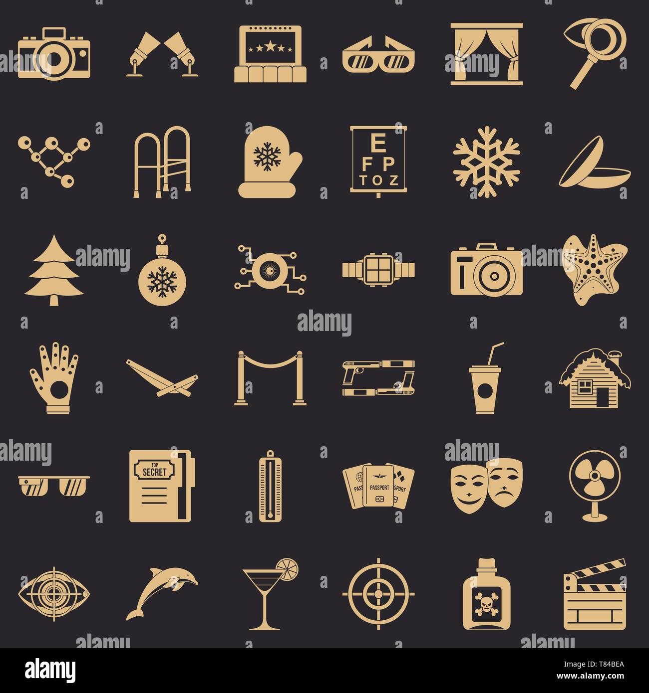Winter icons set, simple style Stock Vector Image & Art - Alamy