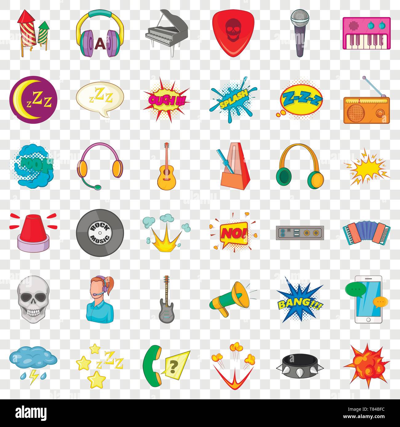 Audio icons set, cartoon style Stock Vector Image & Art - Alamy