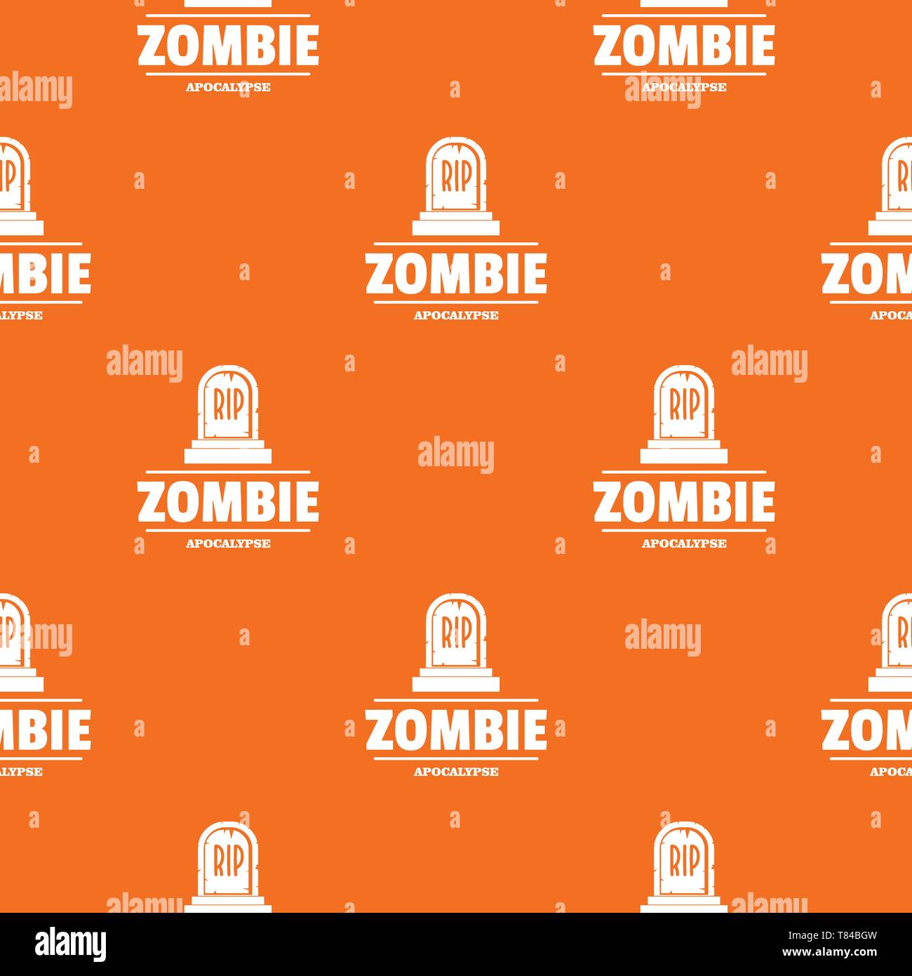 Zombie death pattern vector orange Stock Vector Image & Art - Alamy