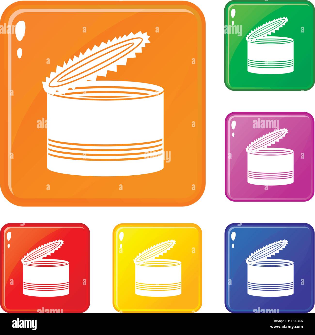 Open tin can icons set vector color Stock Vector Image & Art - Alamy