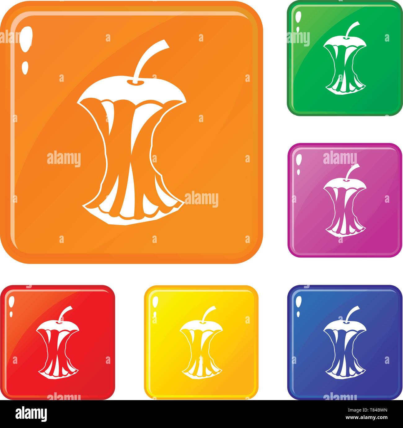 Apple core icons set vector color Stock Vector Image & Art - Alamy