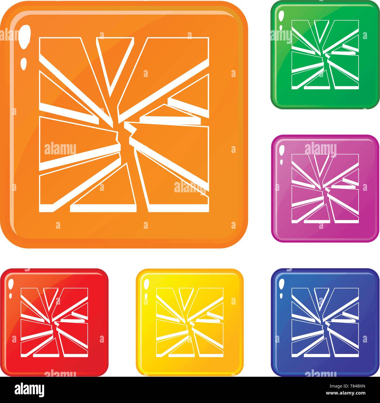 Broken glass icons set vector color Stock Vector Image & Art - Alamy