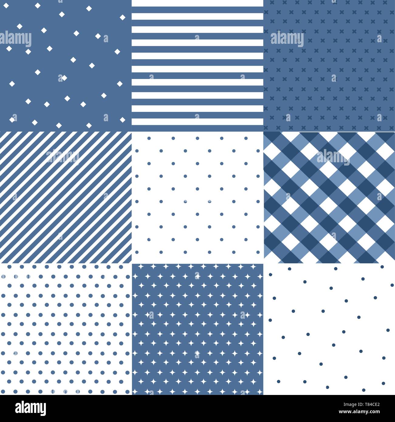 Vector set blue, cute seamless patterns Stock Vector Image & Art - Alamy
