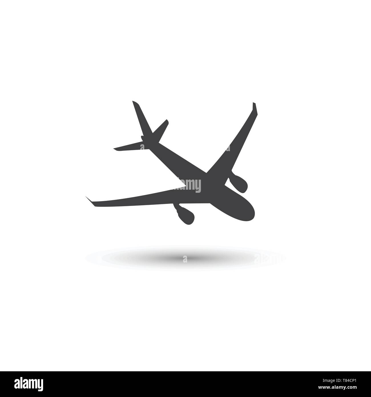 Plane icon vector, pictogram isolated on white Stock Vector Image & Art ...