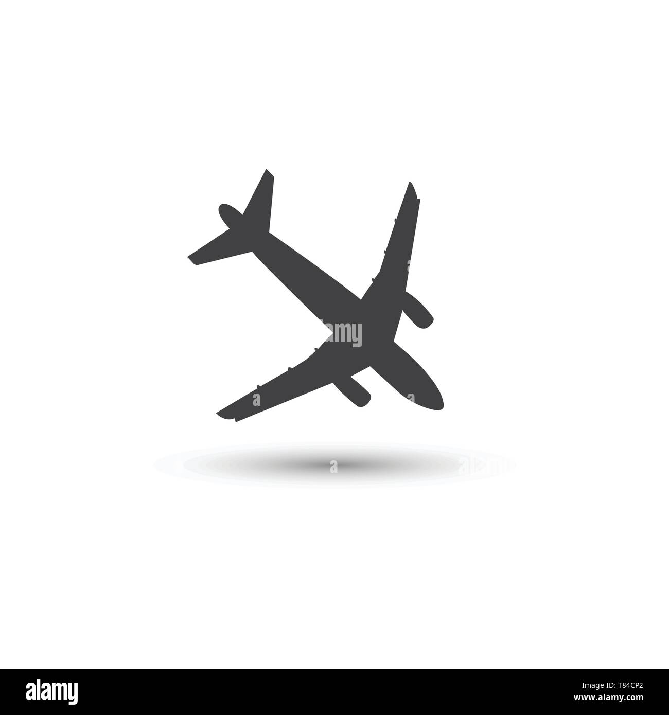 Plane icon vector, pictogram isolated on white Stock Vector Image & Art ...