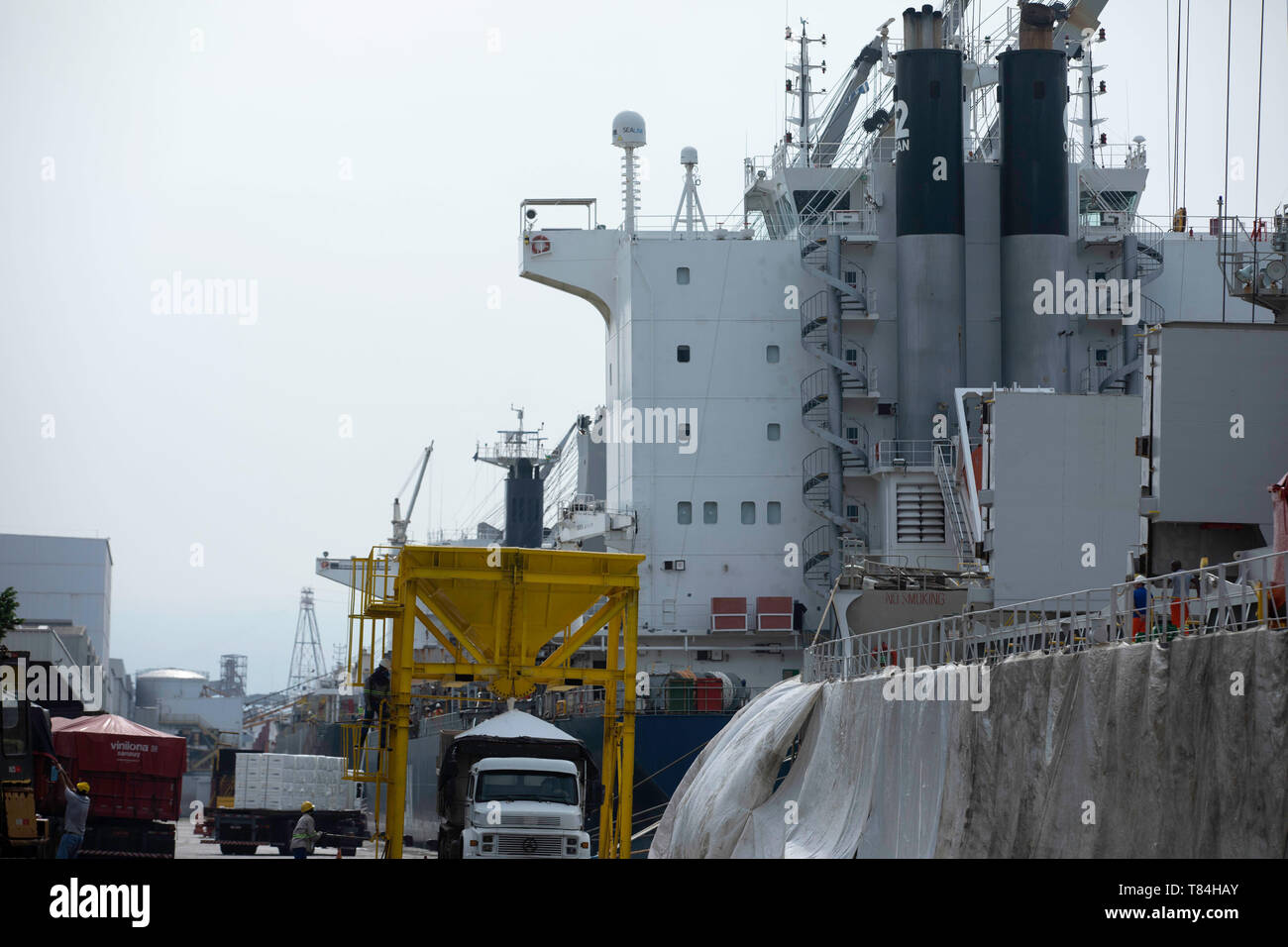 Santos, Brazil. 10th May, 2019. Handling at the Port of Santos terminal ...