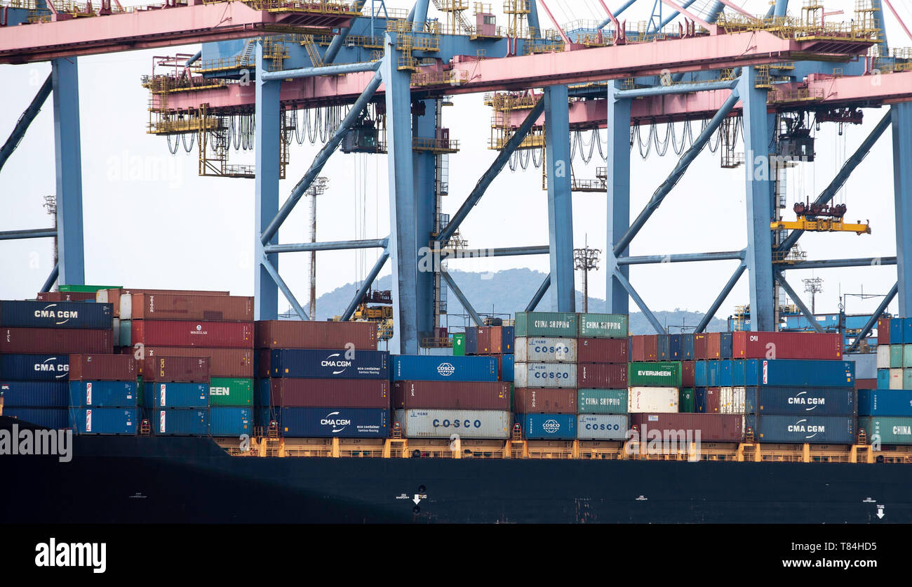 Santos, Brazil. 10th May, 2019. Handling at the Port of Santos terminal ...