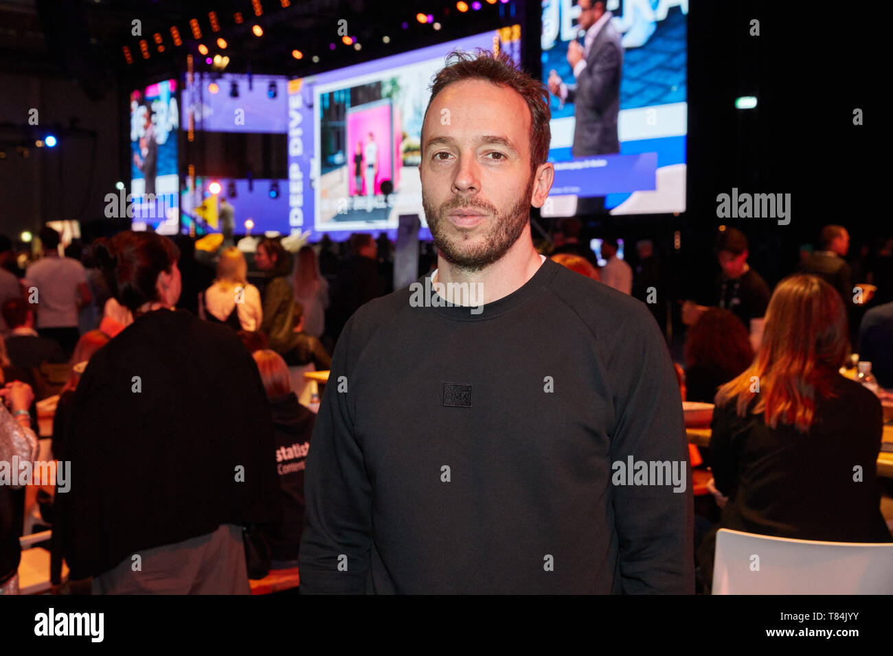 Hamburg, Germany. 07th May, 2019. Philipp Westermeyer, co-founder of OMR, stands in front of a ...