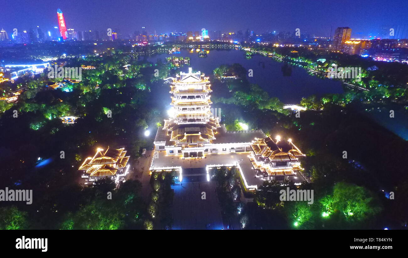 Ji'nan. 10th May, 2019. Aerial photo taken on May 10, 2019 shows the ...