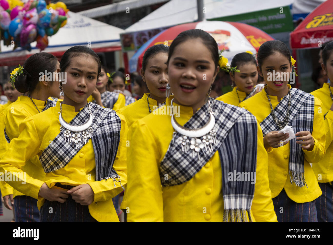 Yasothon, Yasothon, Thailand. 11th May, 2019. Participants take part in ...