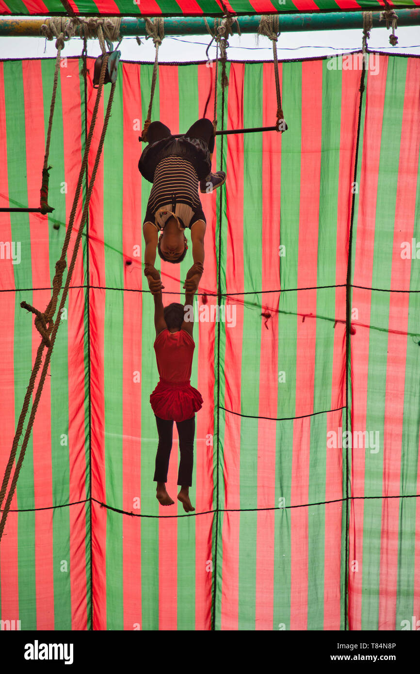 April 4, 2019 - Joypurhat, Bangladesh - Troop members seen performing ...