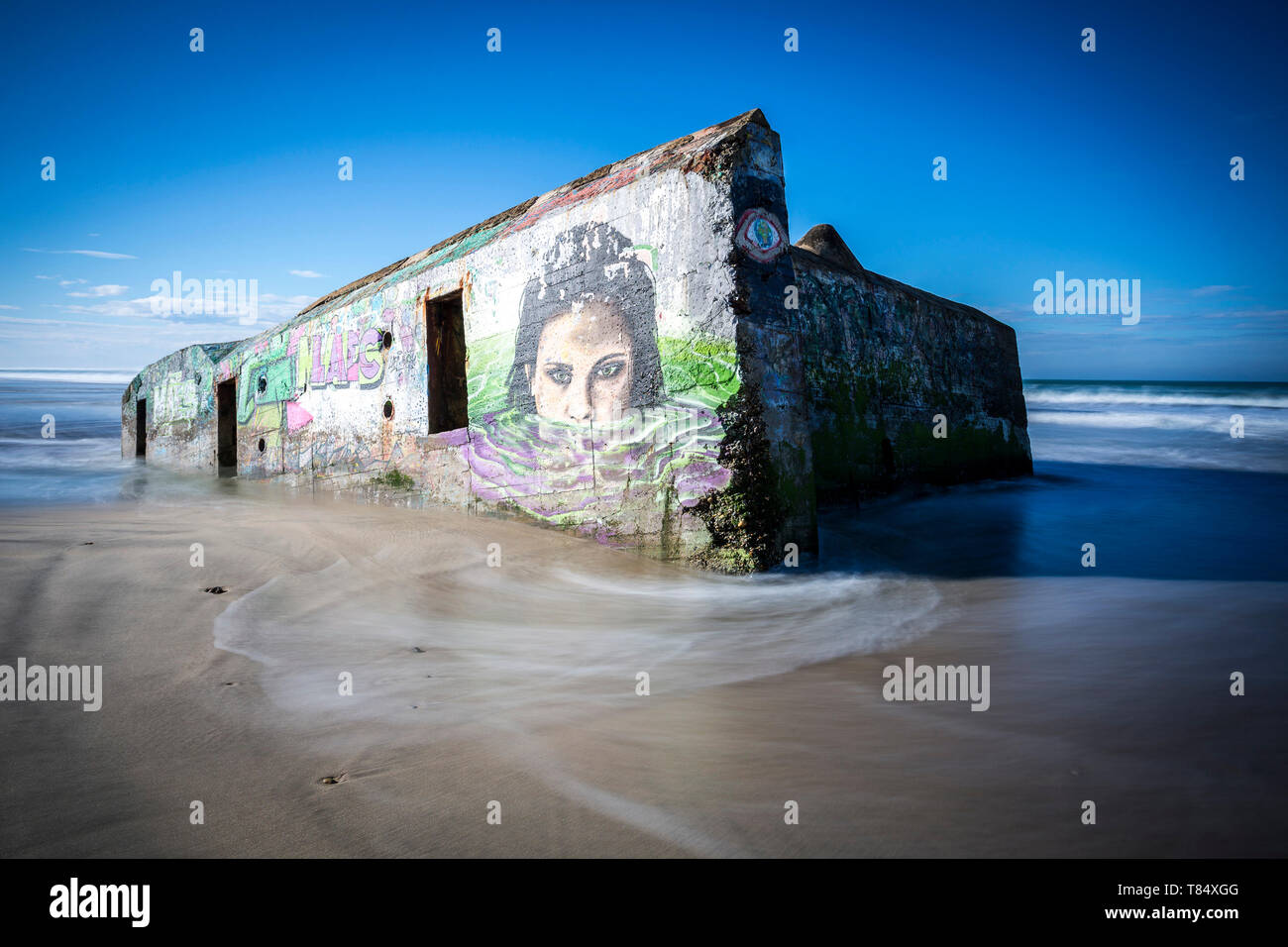 Capbreton (south-western France): blockhouse on the beach “plage de la ...