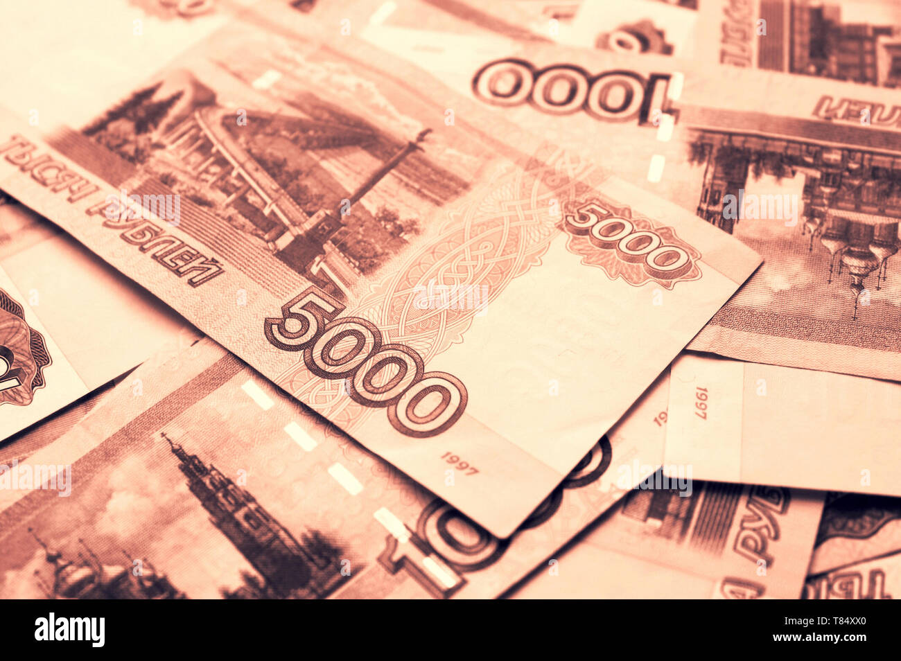 Money background with close up of russian ruble Stock Photo - Alamy