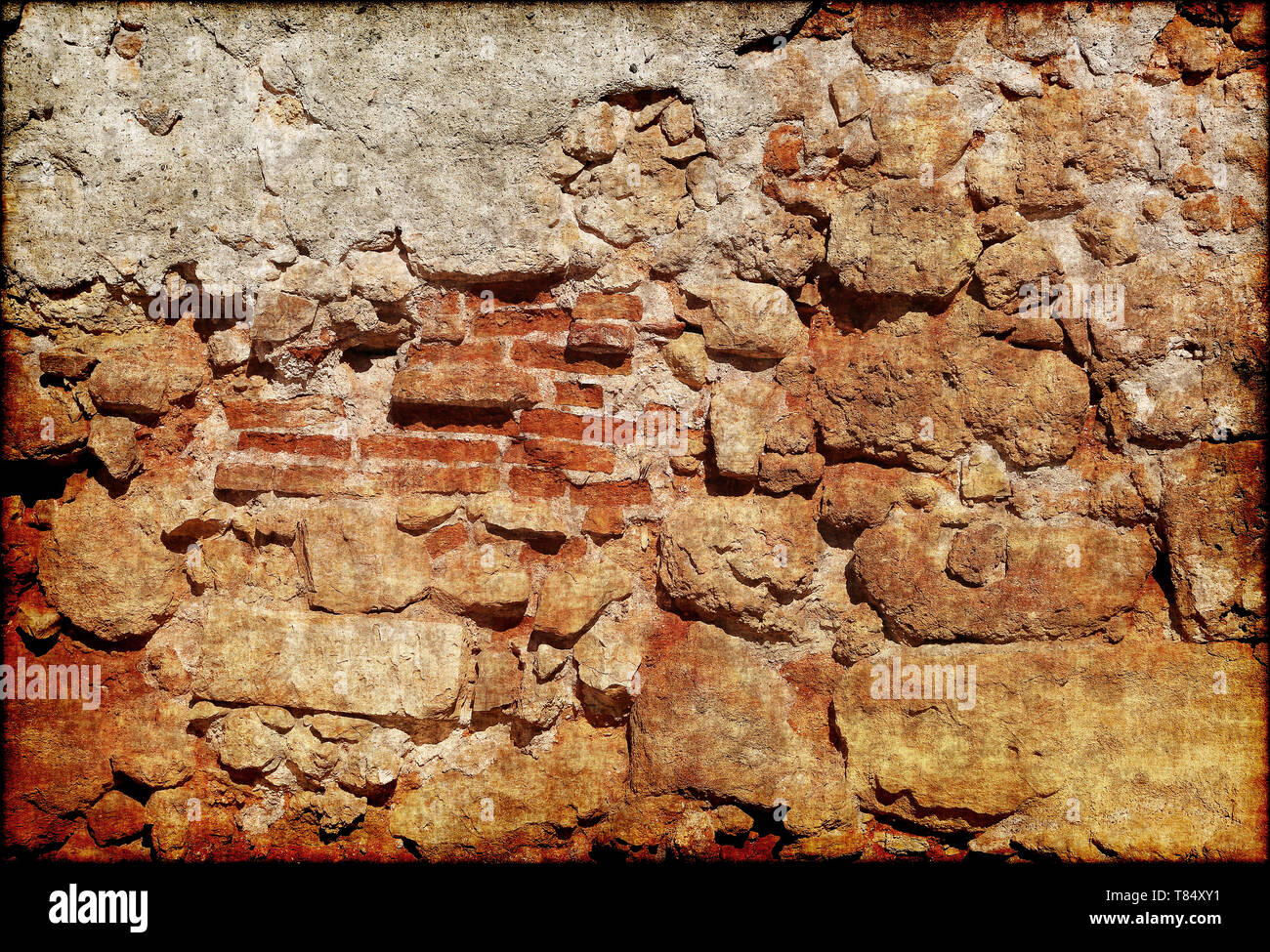 Red ancient stone wall texture hi-res stock photography and images - Alamy