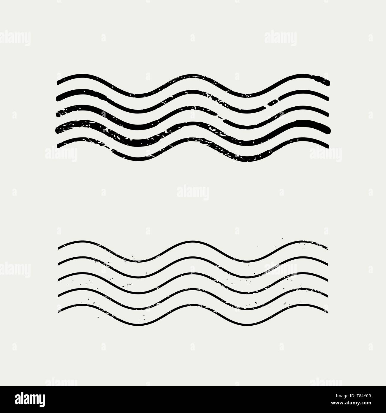 Grunge wave stamp vector - vintage postage cancellation mark Stock ...