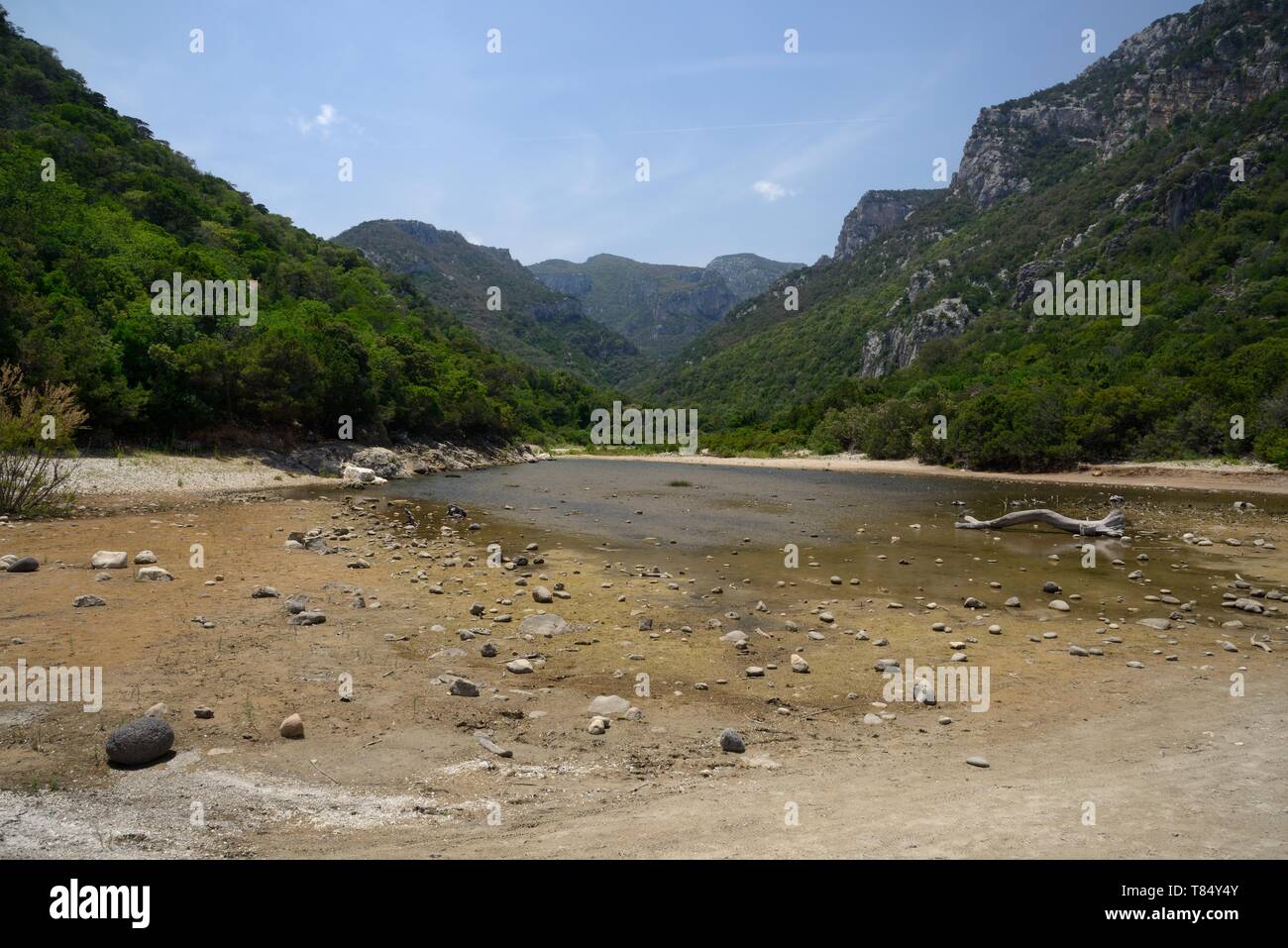 Rio Codula di Luna stream mouth, Cala Luna, Gulf of Orosei, Gennargentu ...