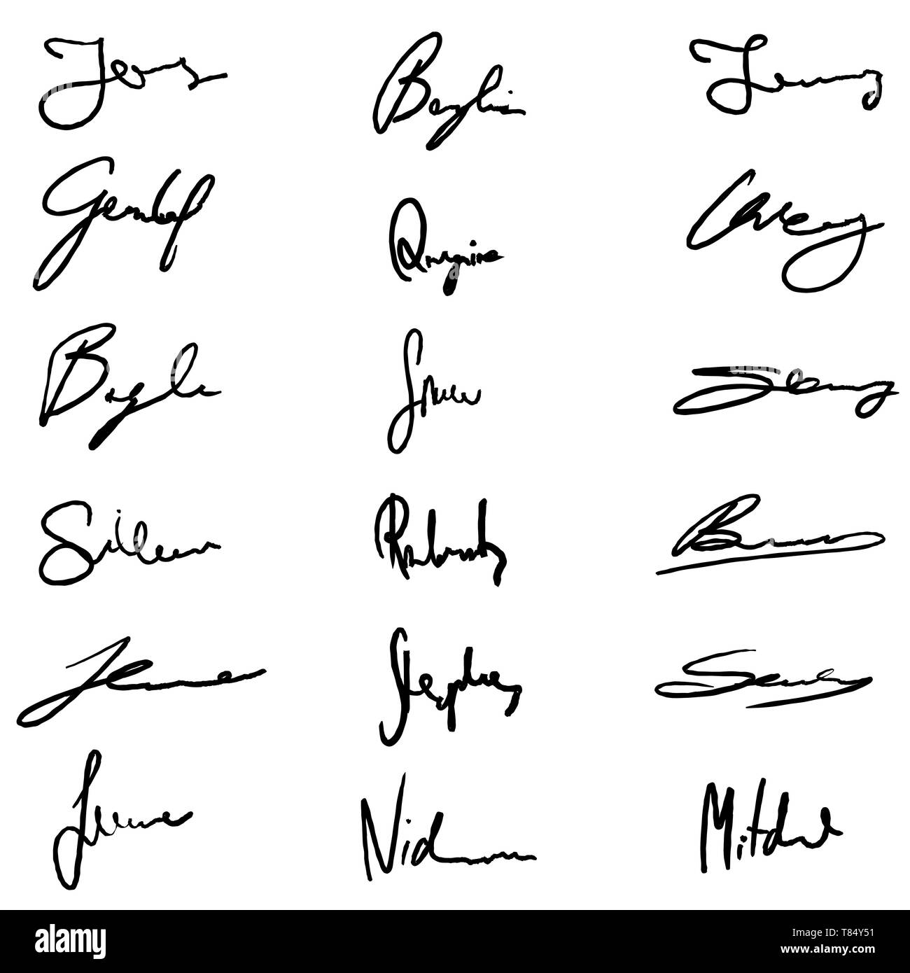 Autographs vector vectors hi-res stock photography and images - Alamy