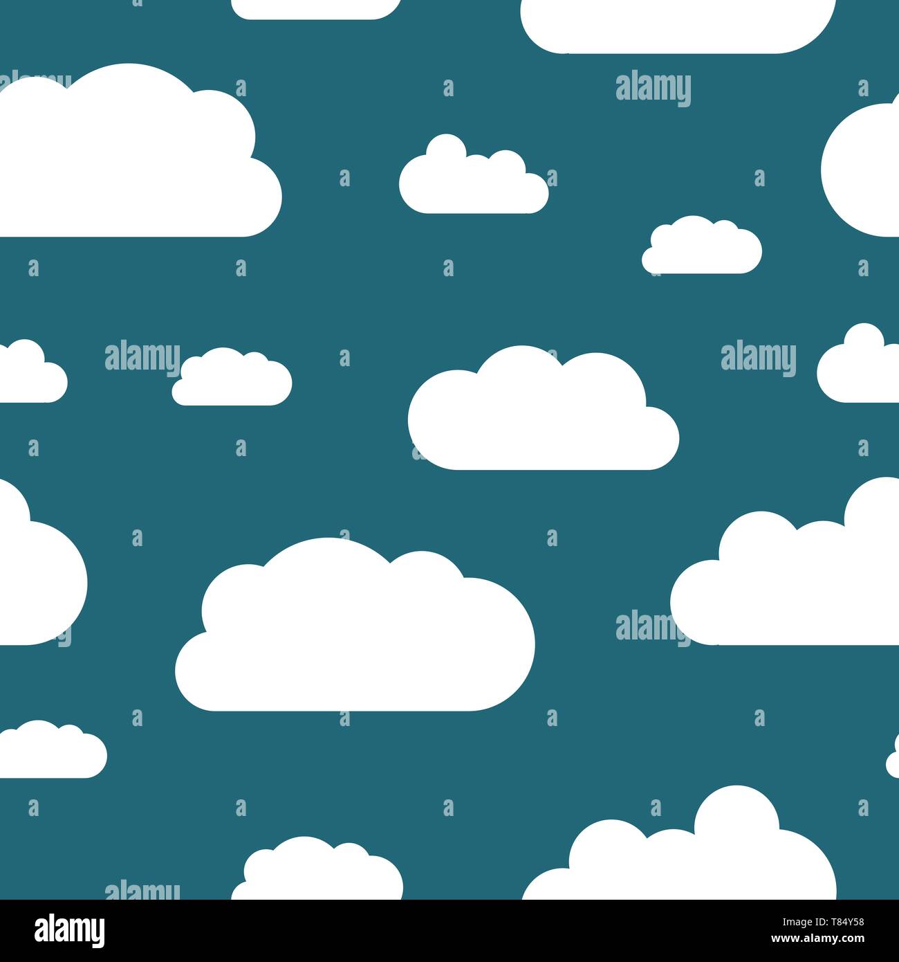 Fluffy clouds background - seamless cloud texture vector illustration ...