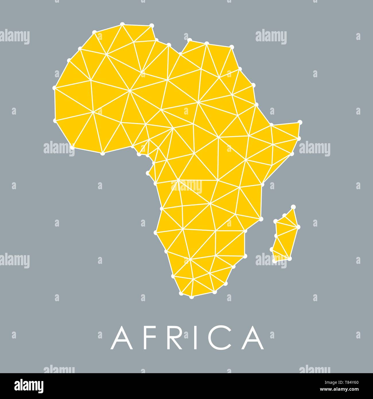 Africa geometric map - modern style low poly triangles vector Stock ...