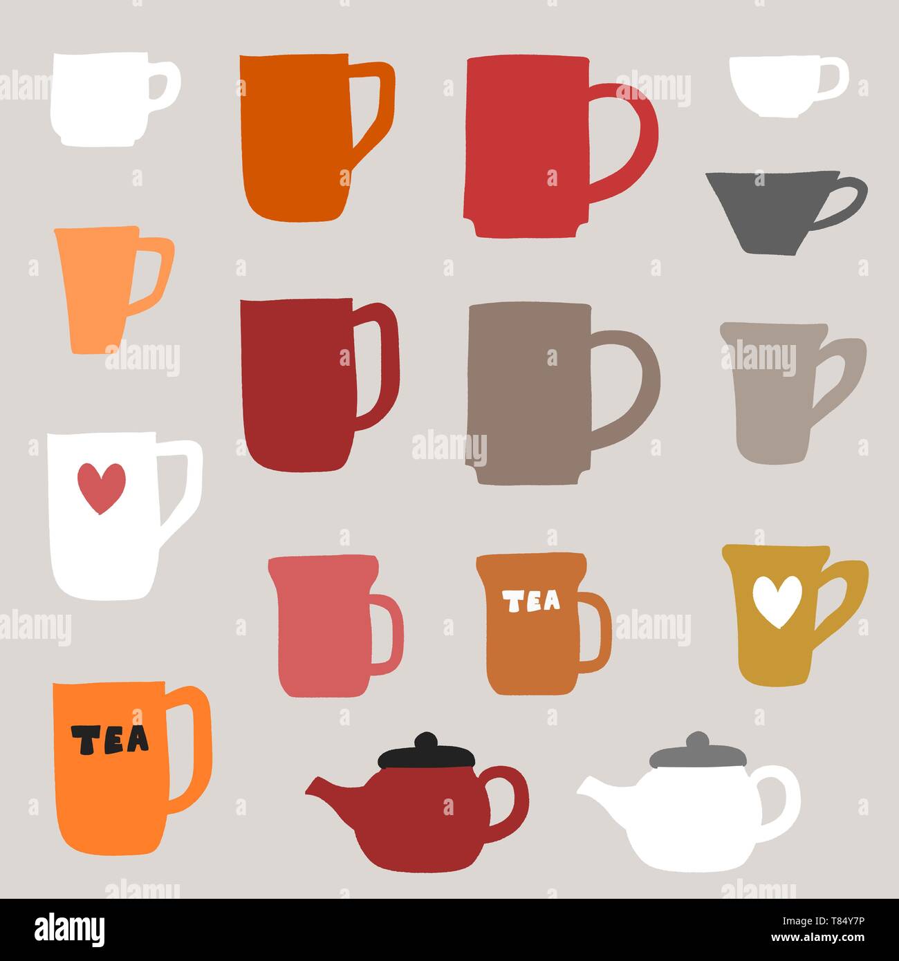 Coffee cups and tea mugs - vector object set Stock Vector Image & Art ...