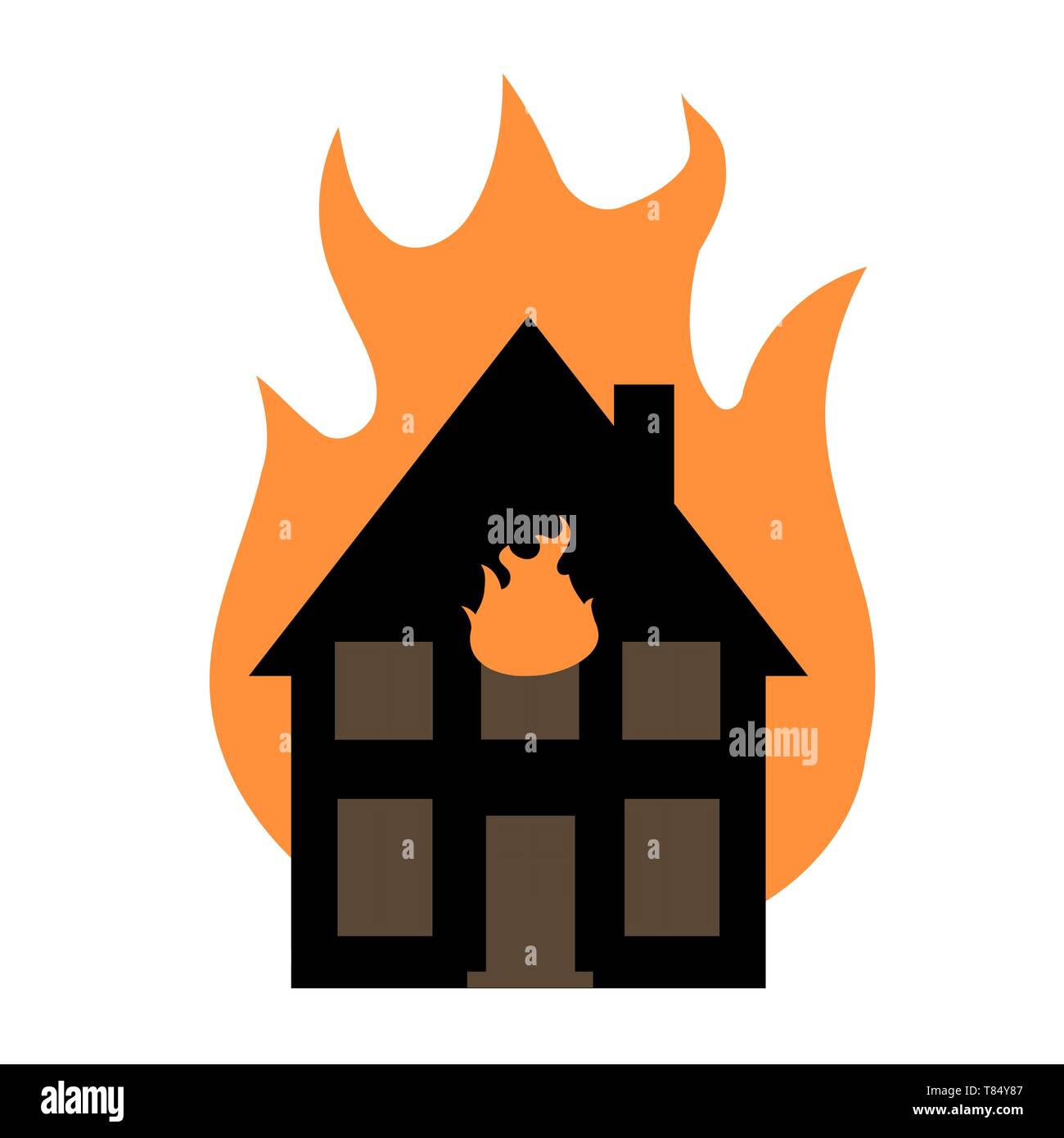 House fire vector illustration - blazing home graphics Stock Vector ...