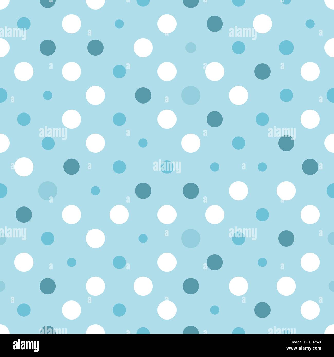 Seamless polka dot texture. White on blue. Retro polka dots vector ...