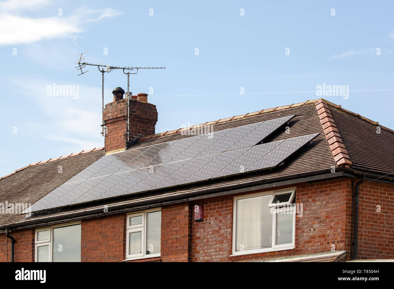 Semi detached house solar panels hi-res stock photography and images ...