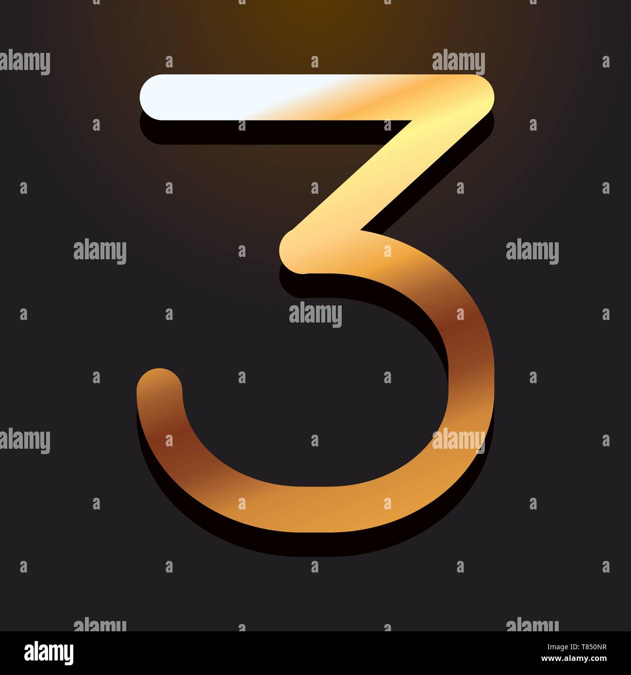 three number gold font Stock Vector Image & Art - Alamy