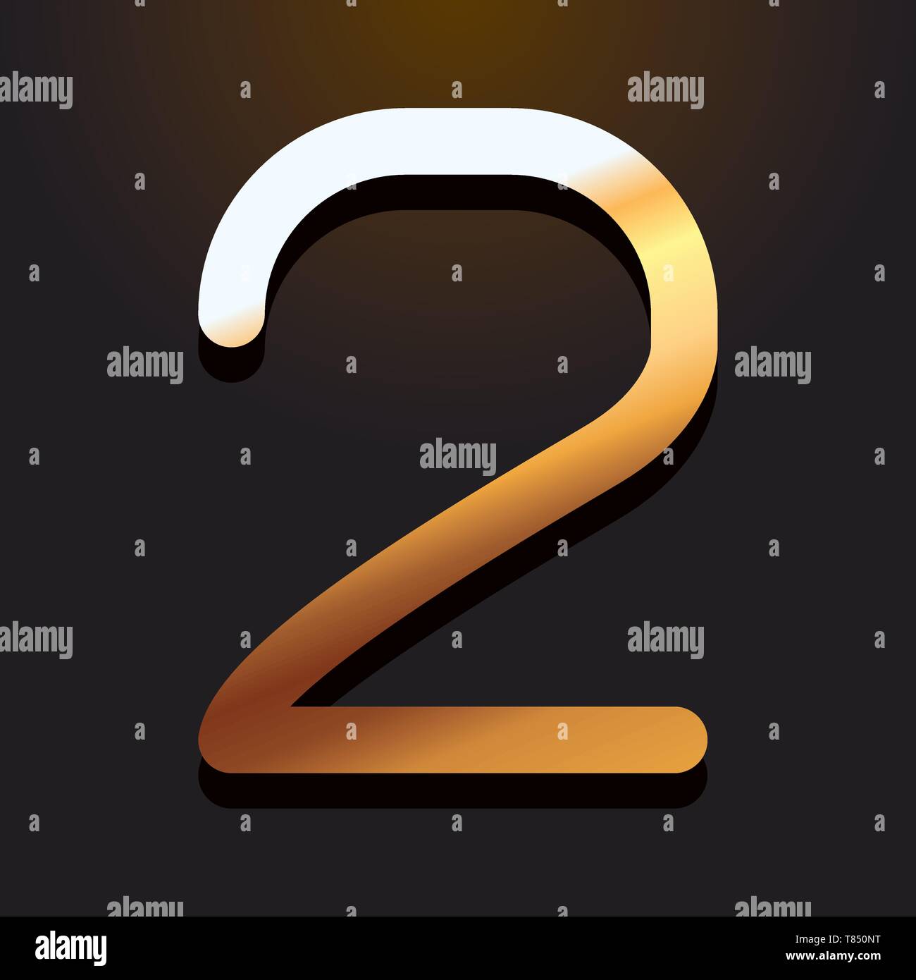 two number gold font Stock Vector Image & Art - Alamy