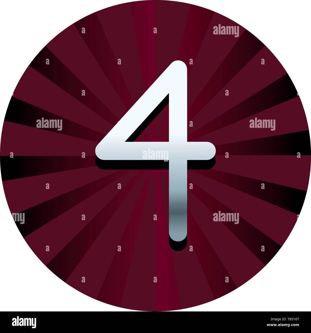 Four number in red round symbol Stock Vector Image & Art - Alamy