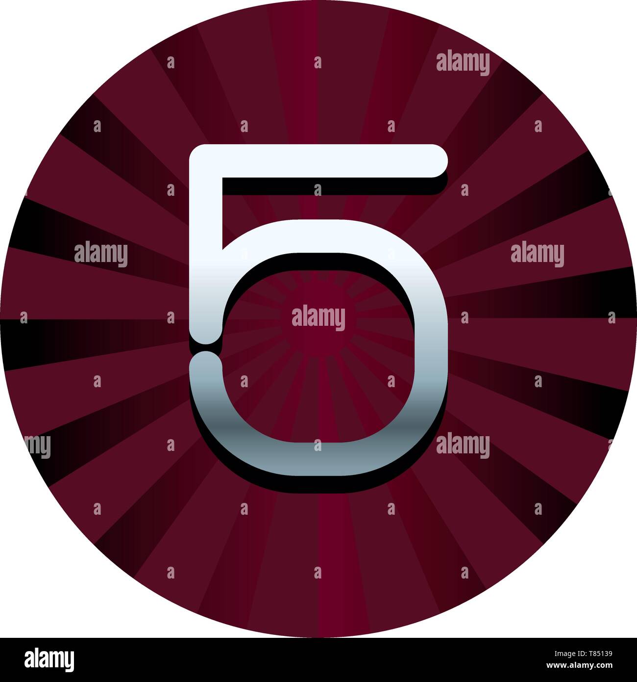 Five number in red round symbol Stock Vector Image & Art - Alamy