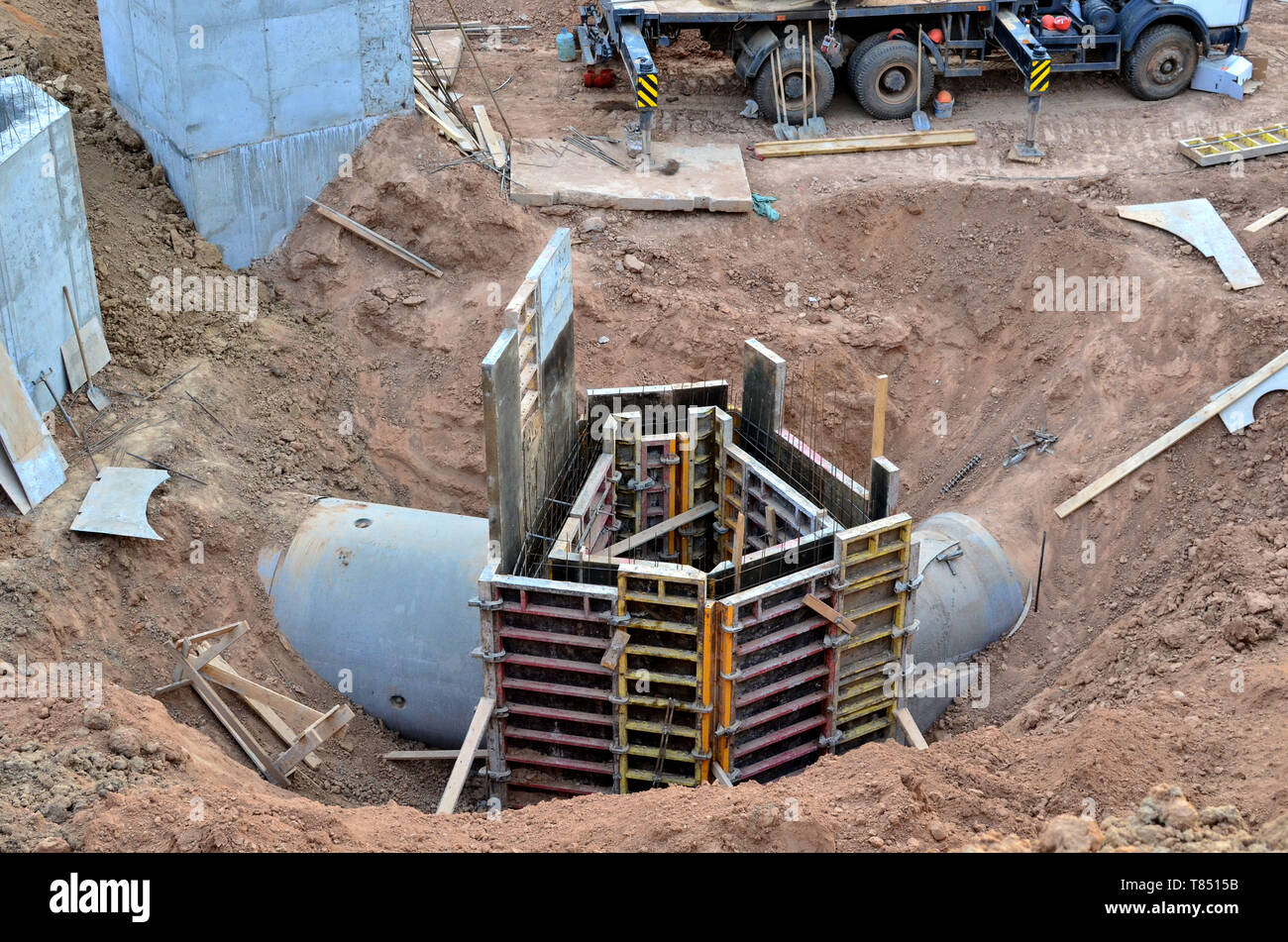 Laying or replacement of underground storm sewer pipes. Installation of ...