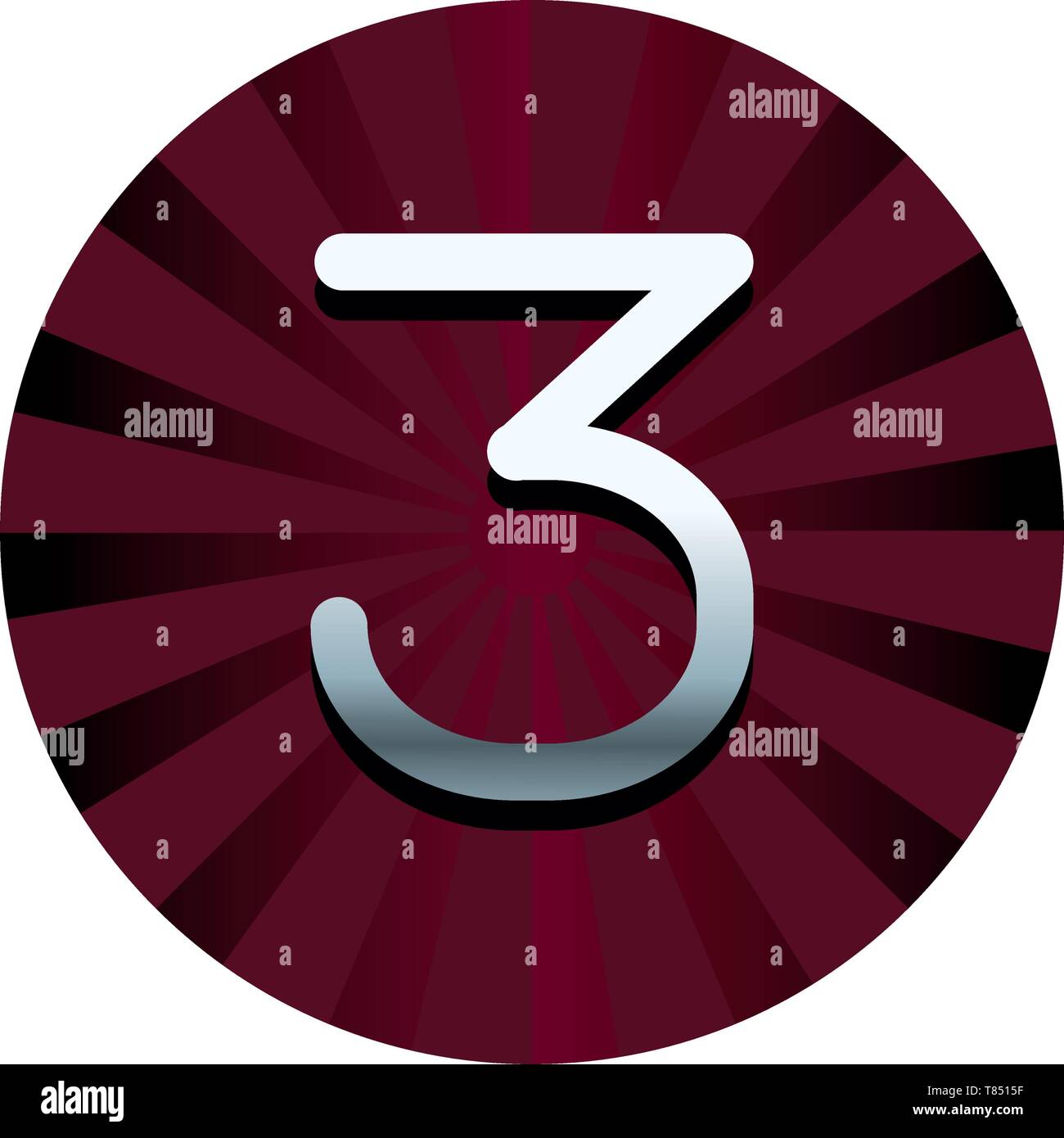Three number in red round symbol Stock Vector Image & Art - Alamy