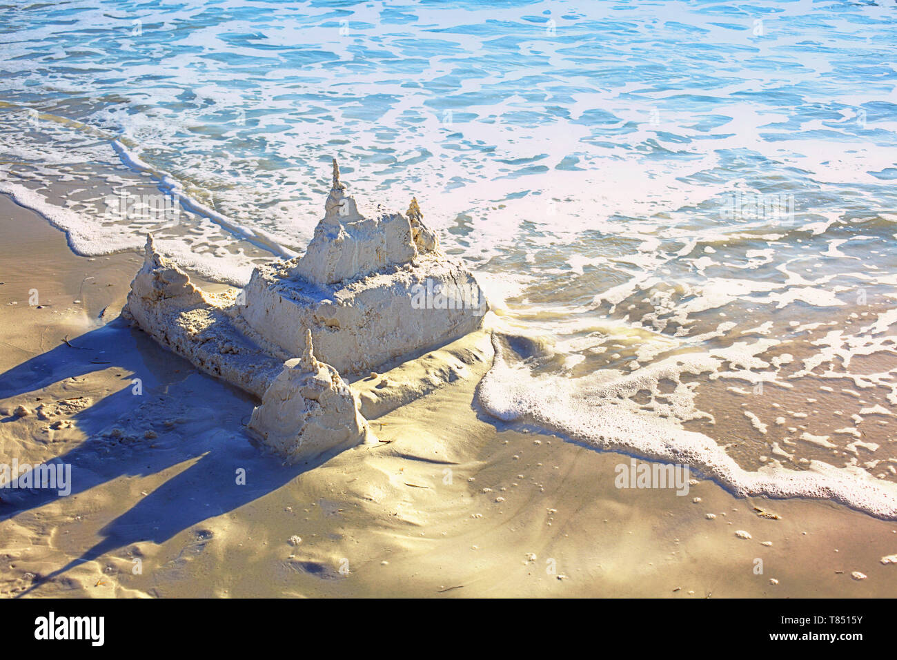 Large Sandcastle on the Beach Stock Photo - Alamy