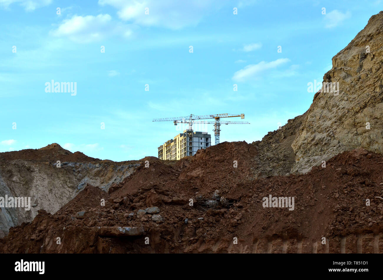 Foundation pit for the construction of apartment building - Image Stock ...