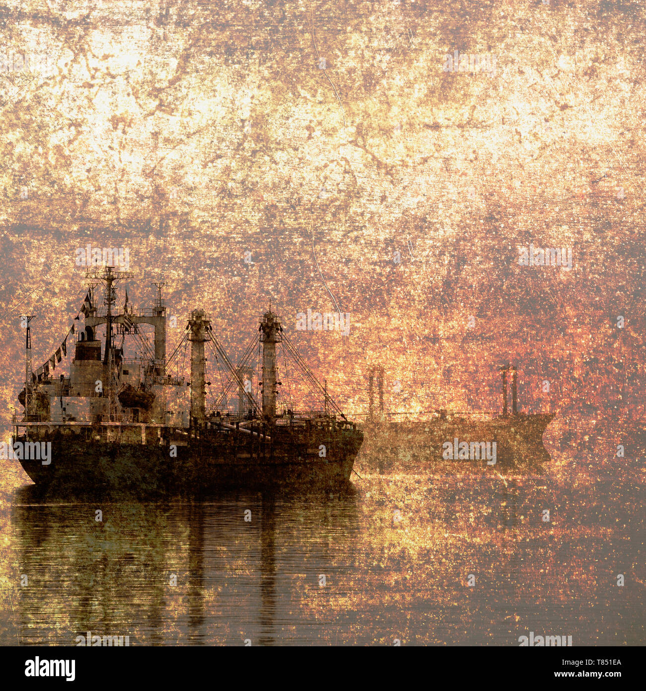 Old Photo of a Ship Stock Photo - Alamy