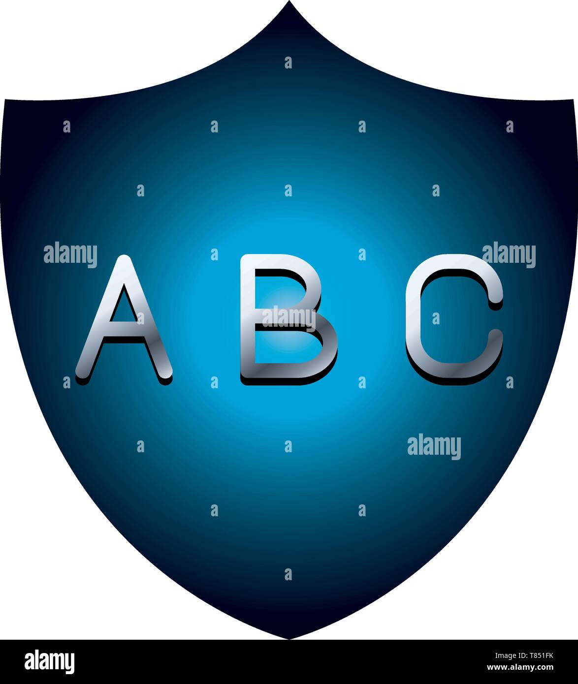 ABC alphabet font letters blue security shield symbol Stock Vector ...