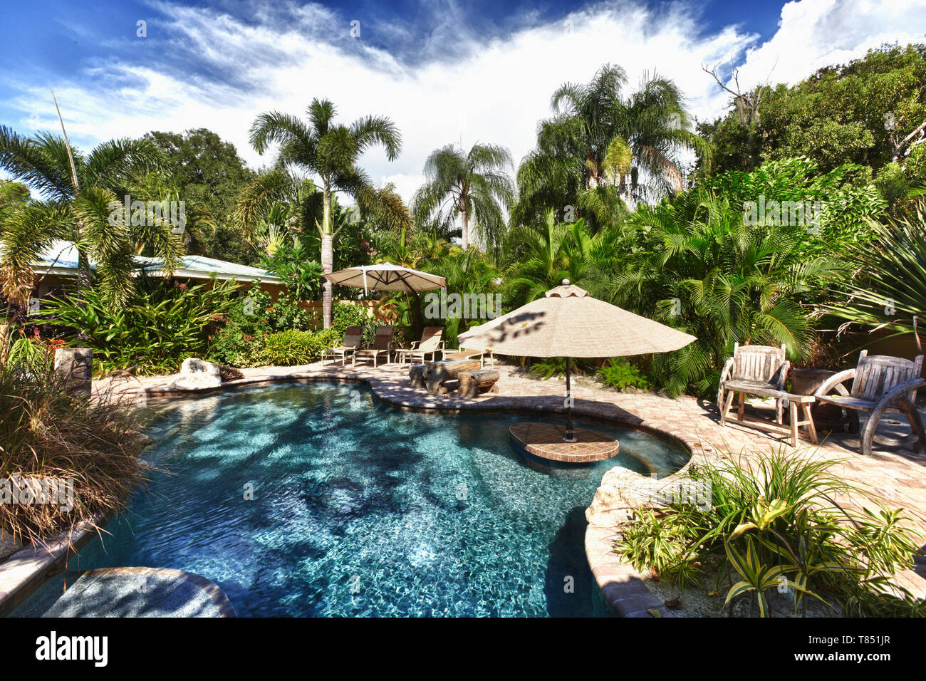Tropical Swimming Pool Stock Photo - Alamy