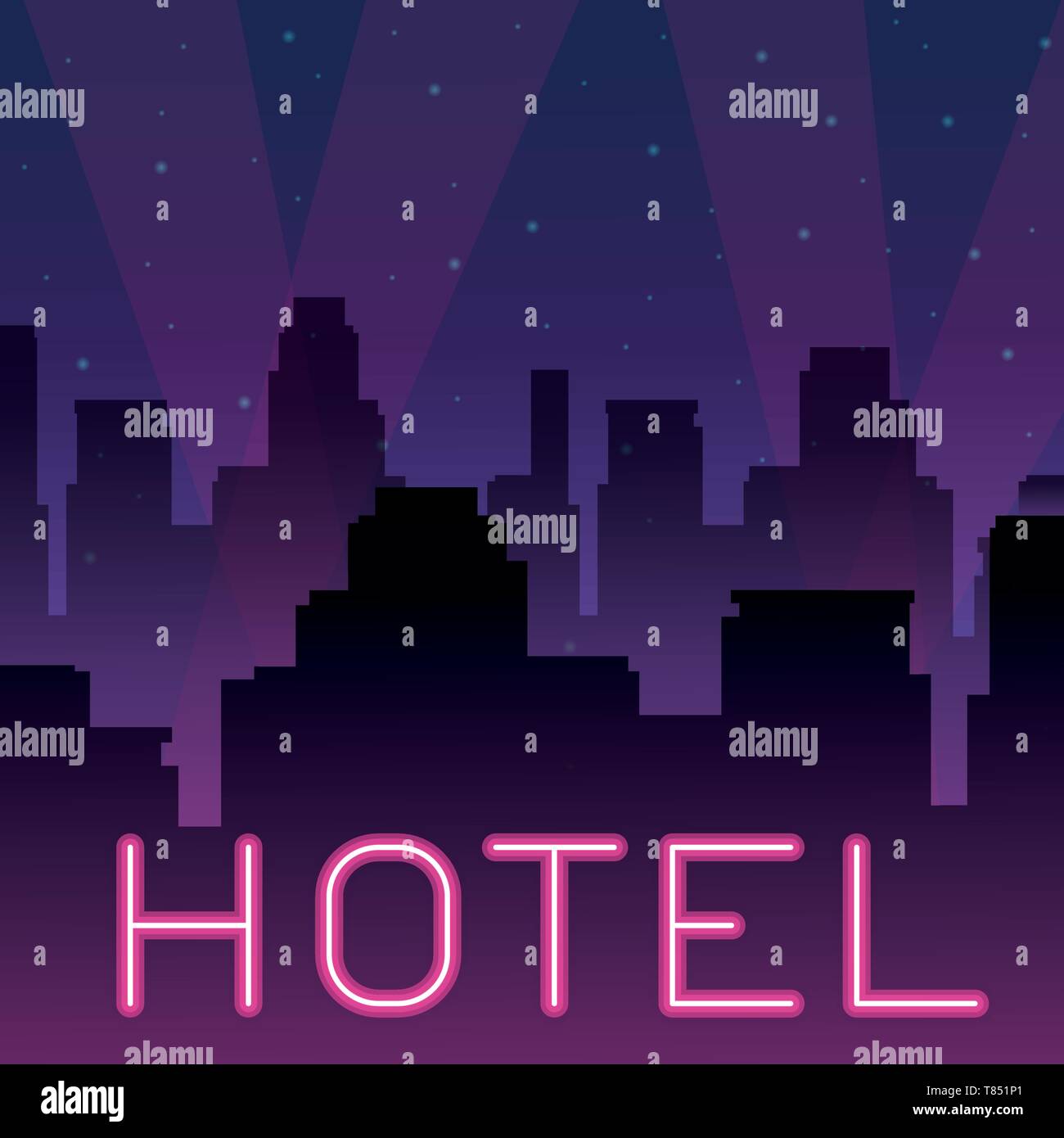 hotel neon advertising Stock Vector Image & Art - Alamy