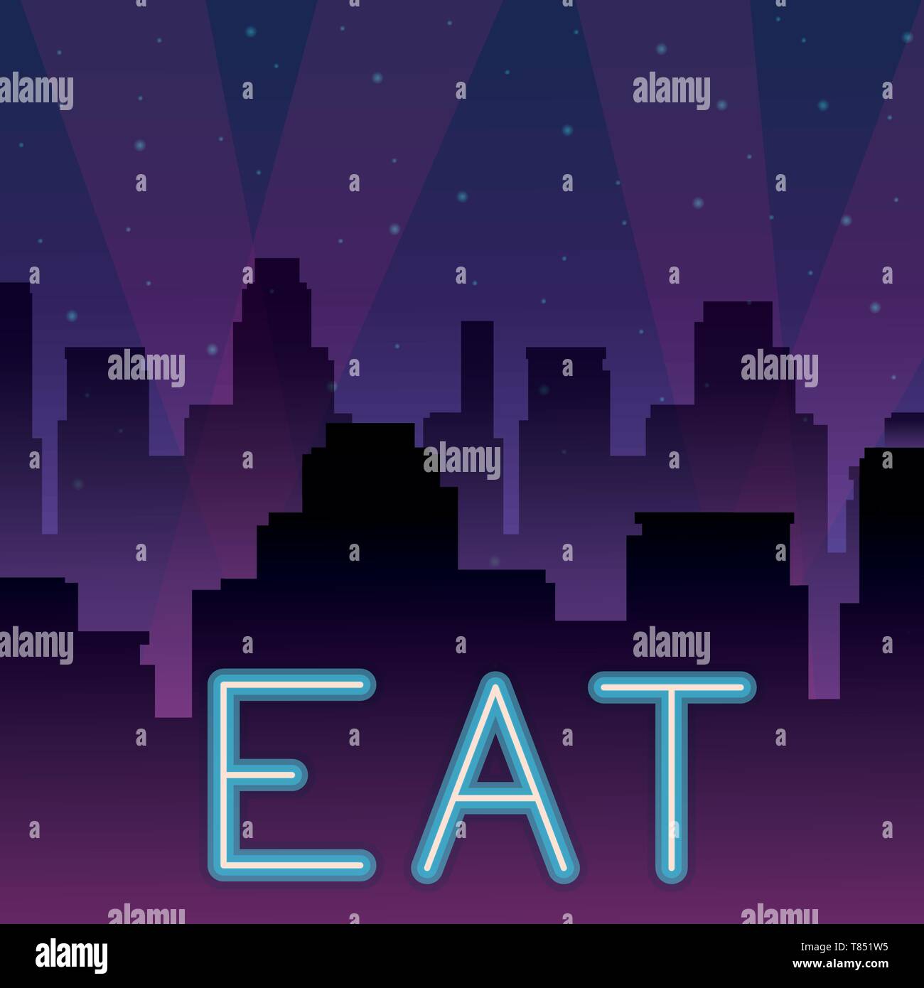 eat neon advertising Stock Vector Image & Art - Alamy