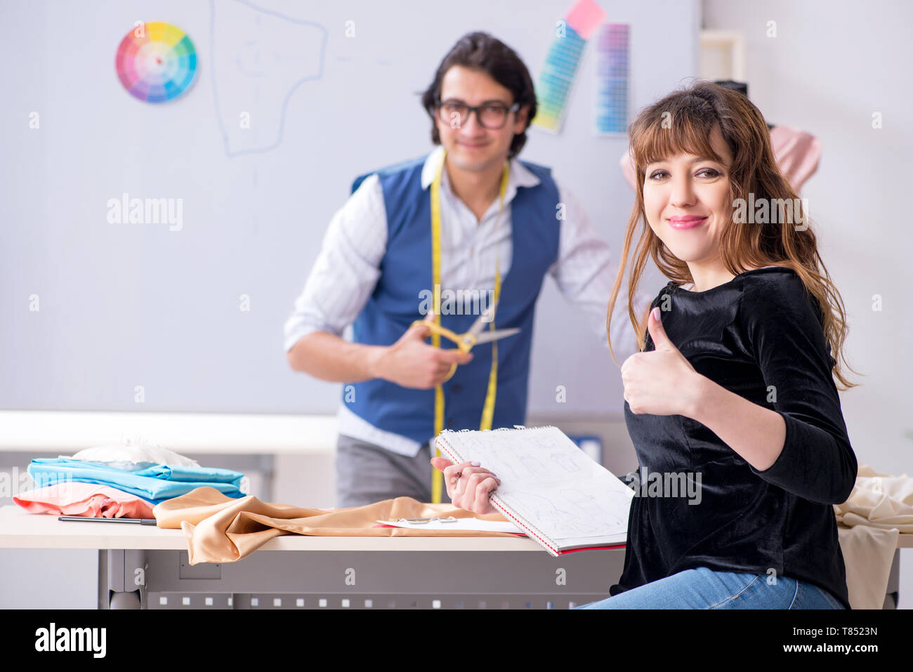 Female teacher tailoring course hi-res stock photography and images - Alamy