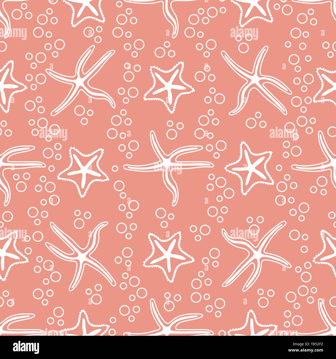 Vector seamless pattern with starfish. Marine background. Design for ...
