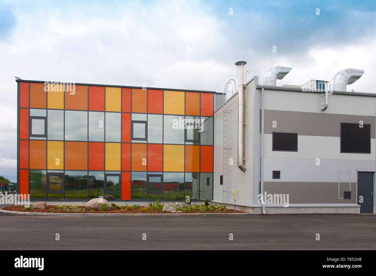 Colorful Production Plant Exterior Stock Photo - Alamy