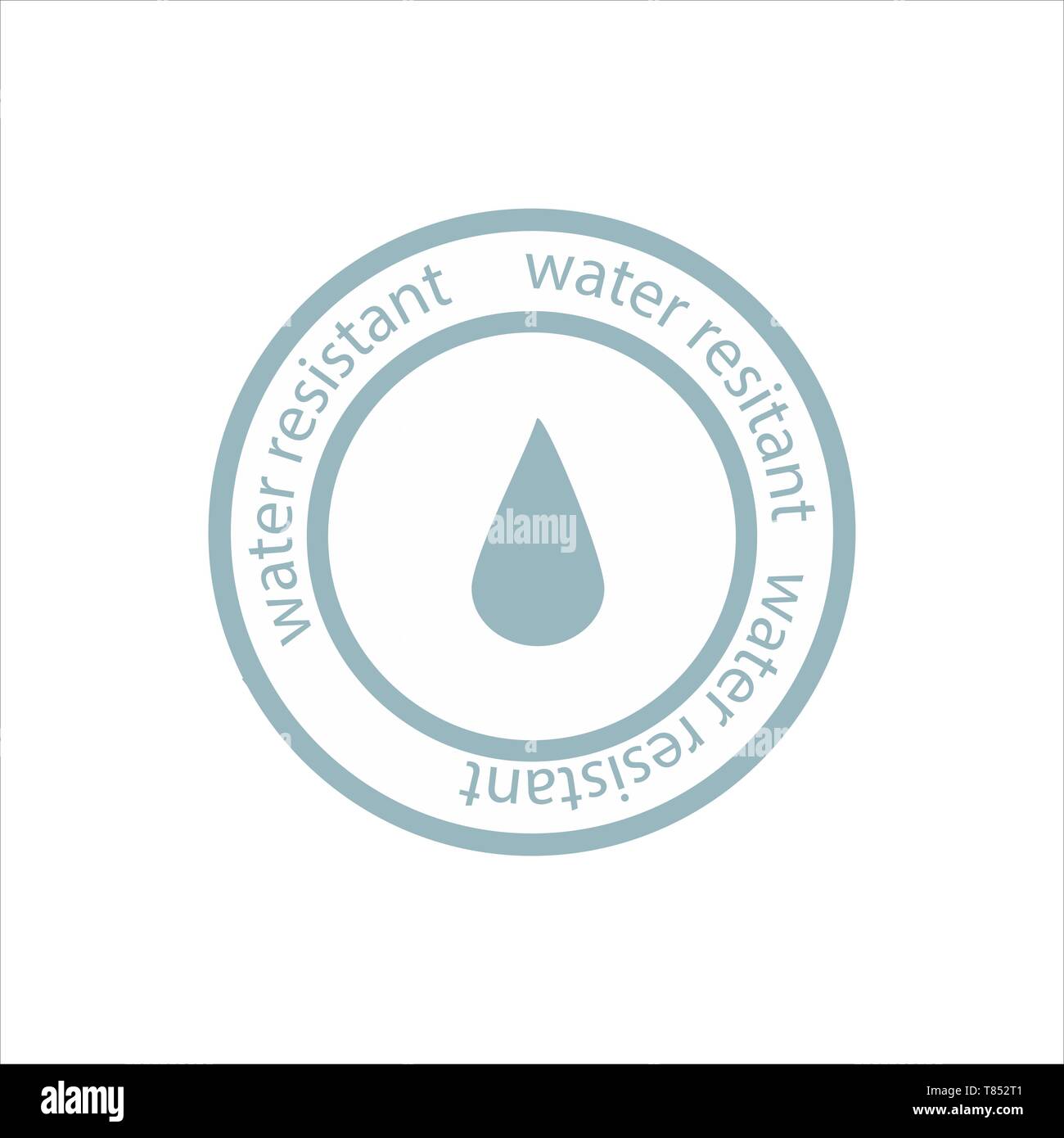 Water resistant round sign, symbol isolated on white background Stock ...
