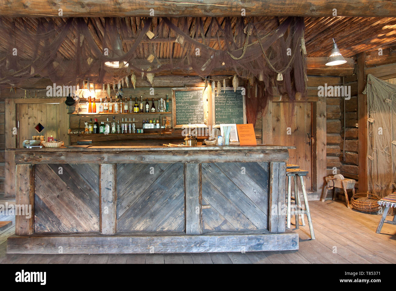 Bar With a Rustic Decor Stock Photo - Alamy