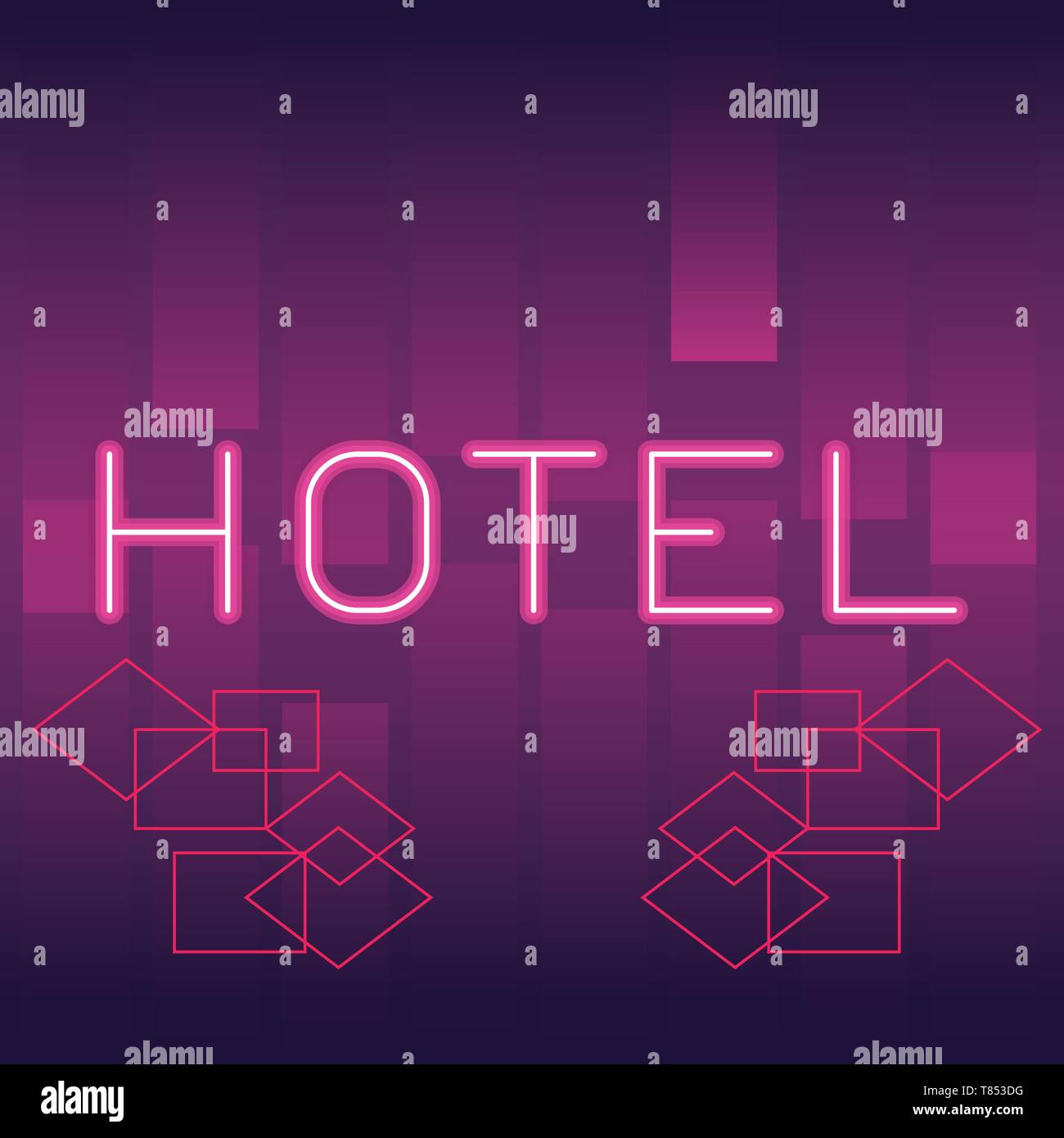 Modern neon lights and hotel Stock Vector Images - Alamy