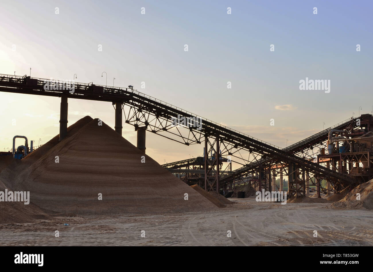 Sand Making Plant in mining quarry. Crushing factory, machines and ...