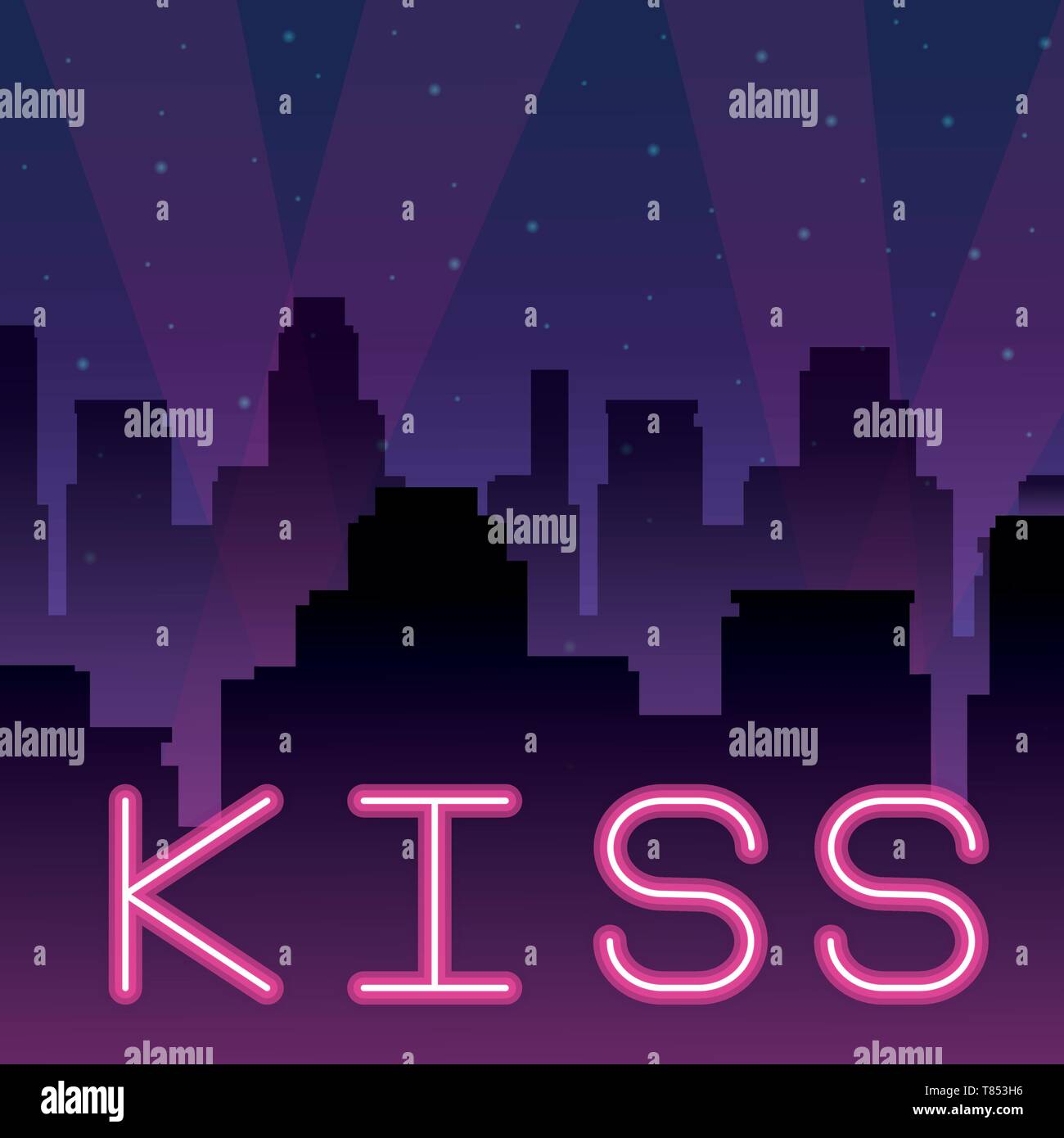 kiss neon advertising Stock Vector Image & Art - Alamy