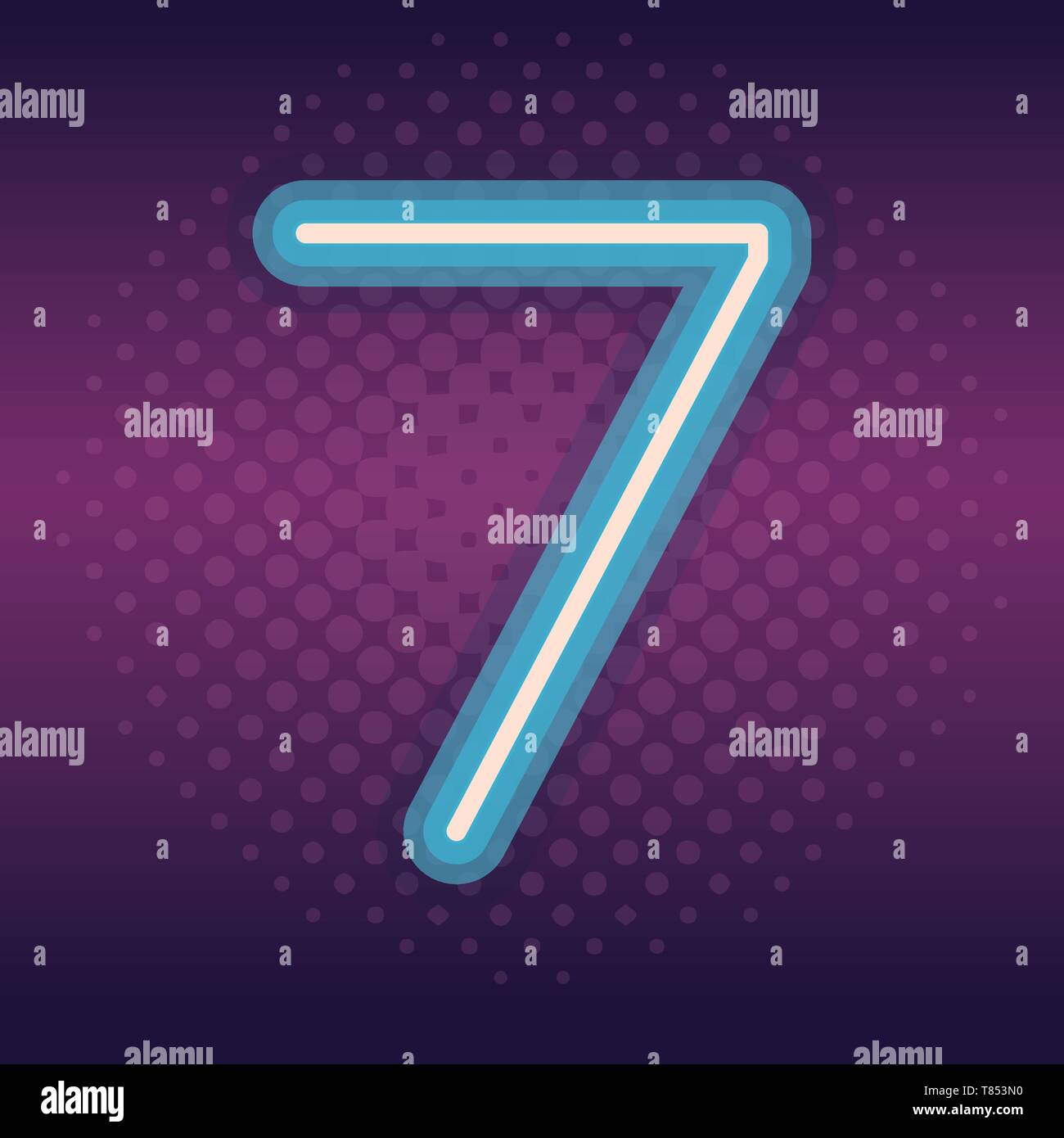 seven font number neon Stock Vector Image & Art - Alamy