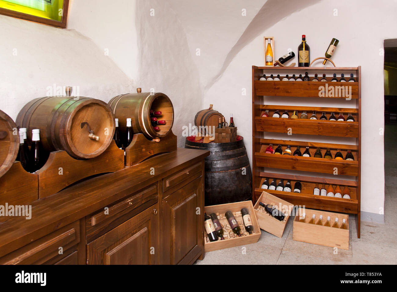 Rustic Wine Cellar Stock Photo - Alamy